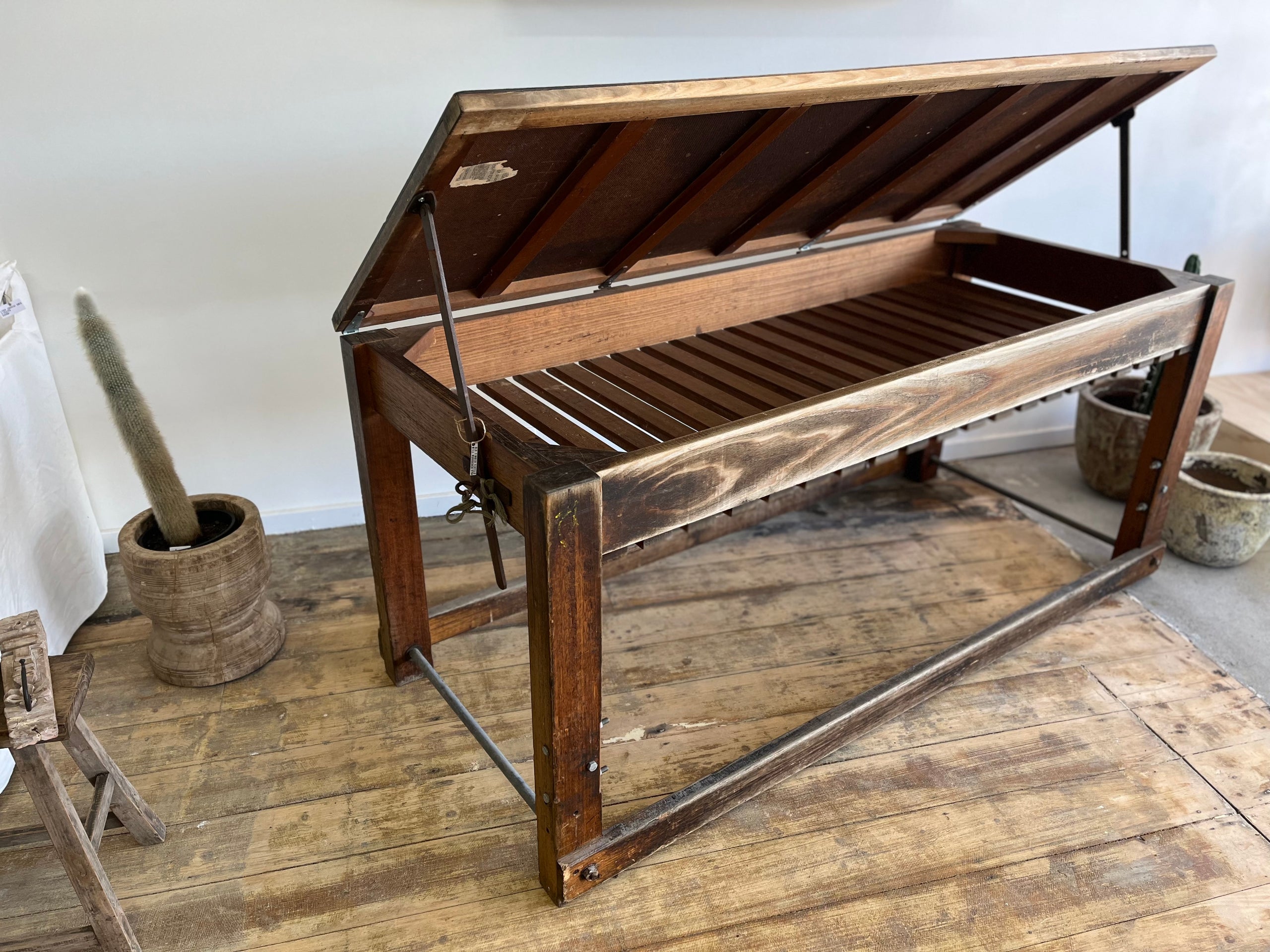 Old timber textile mill workbench | OCEAN + STONE