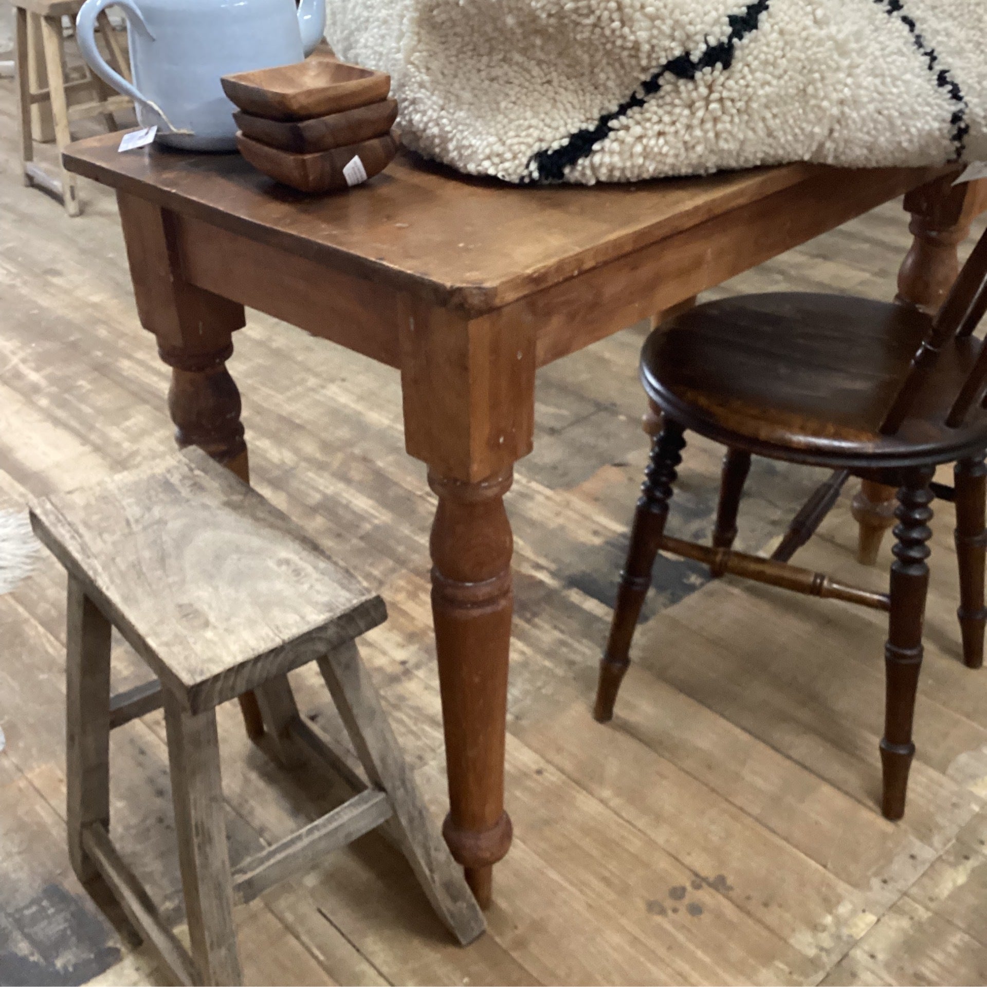 Antique Victorian small kitchen table - twin-plank | OCEAN + STONE