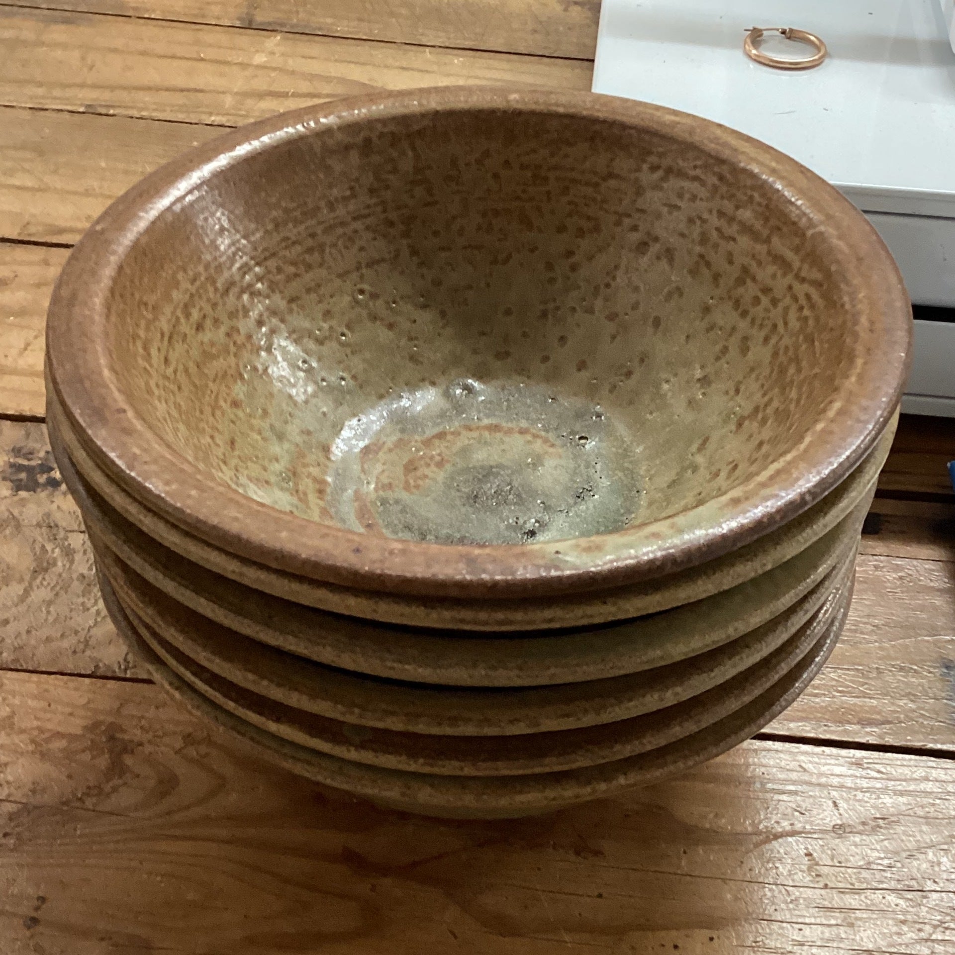 Vintage brown pottery set of 6 | OCEAN + STONE